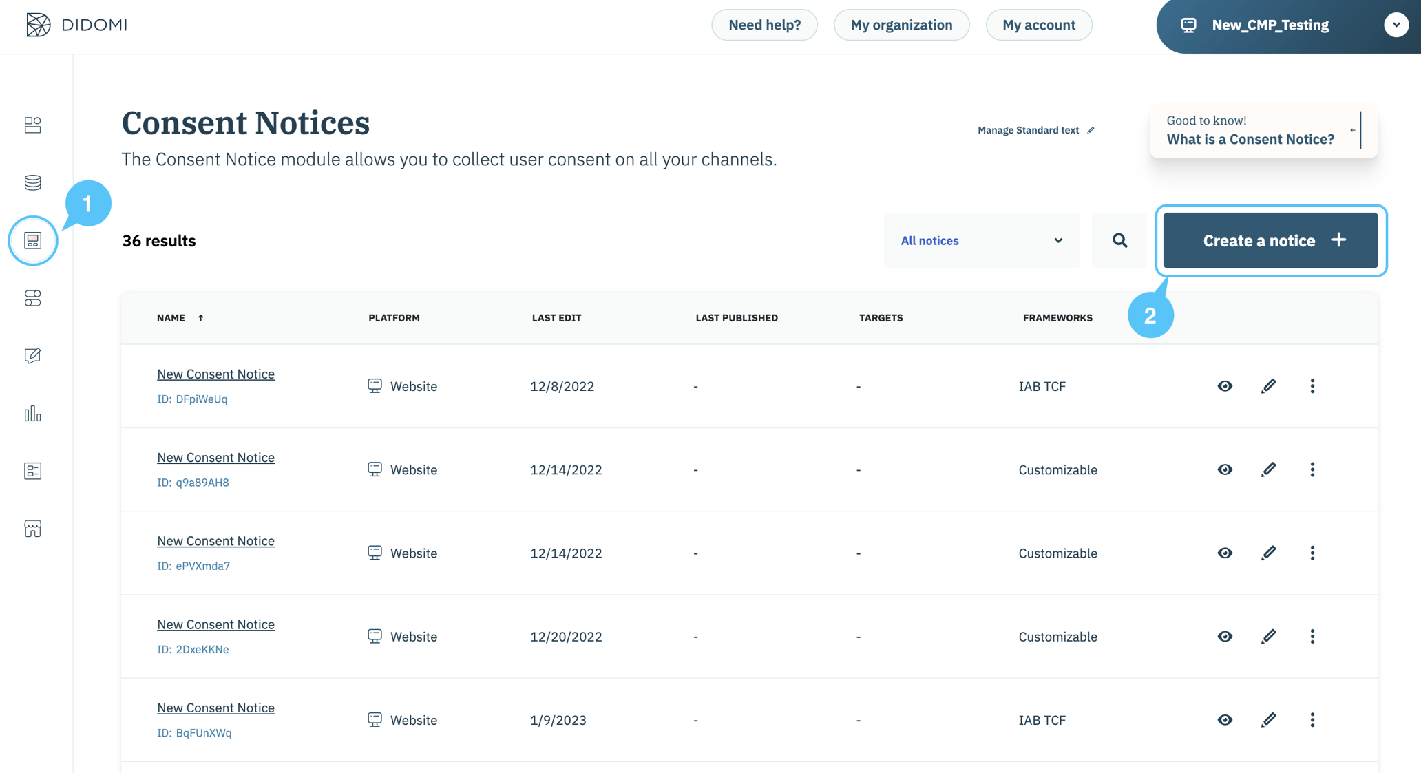 Create a consent notice for your mobile application (mobile sdk)
